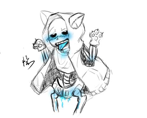 Rule 34 Animated Skeleton Artist Signature Blue Blush Blue Tongue