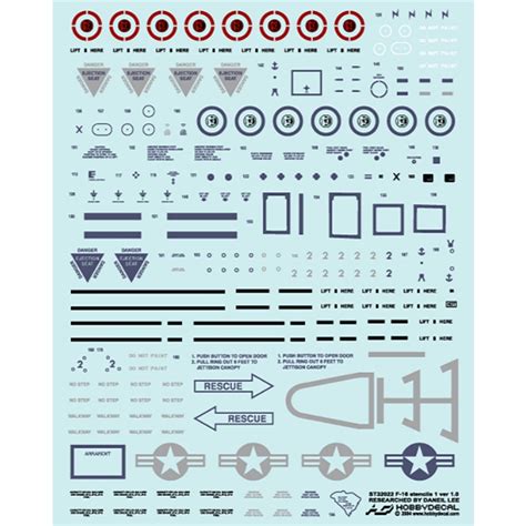 Hobbydecal St32022v1 F 16 Stencils 1 Ver 1 For 1 32 Tamiya Kit Shopee Malaysia