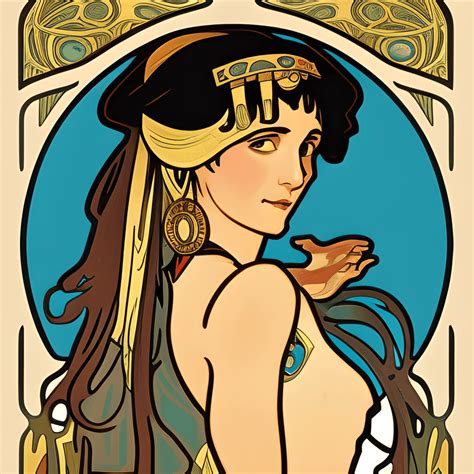 Ilustração De Estilo Artístico De Alphonse Mucha Cleopatra · Creative