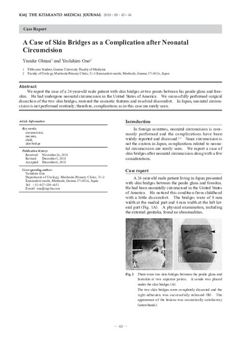 Pdf A Case Of Skin Bridges As A Complication After Neonatal Circumcision