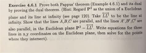 Solved Exercise 461 Prove Both Pappus Theorem Example