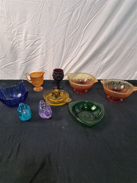 Assorted Coloured Glassware Sunrise Estate Services Ltd