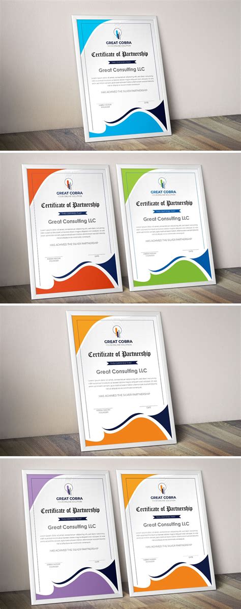 Certificate Of Partnership Template