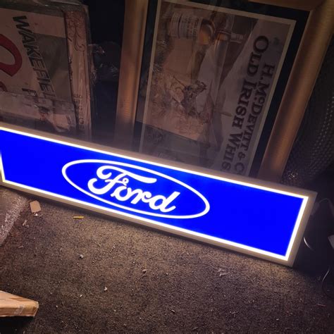 Large Illuminated Ford Advertising Sign Ford Dealership Light Up Sign