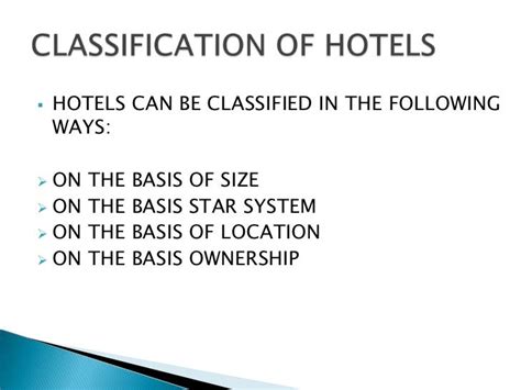 Hotel Grading System
