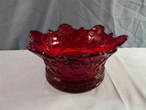 Fostoria Ruby Red Glass George Sakier Crown Collection Navarre Bowl