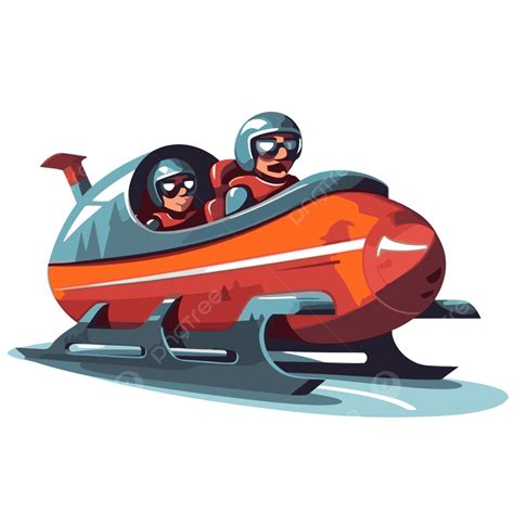 Bobsled Clipart Cartoon Snowmobiler Couple On The Roller Skates Vector Bobsled Clipart