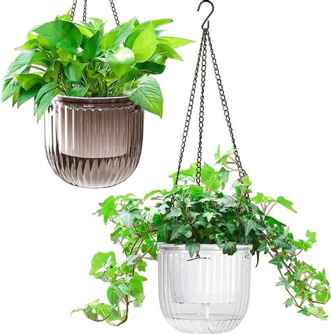 Melphoe 2 Pack Self Watering Hanging Planters Indoor Flower
