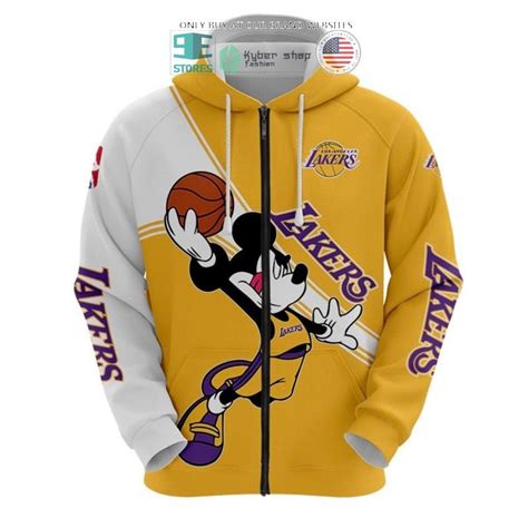 Best Nba Los Angeles Lakers Mickey Mouse Yellow White Long Pants