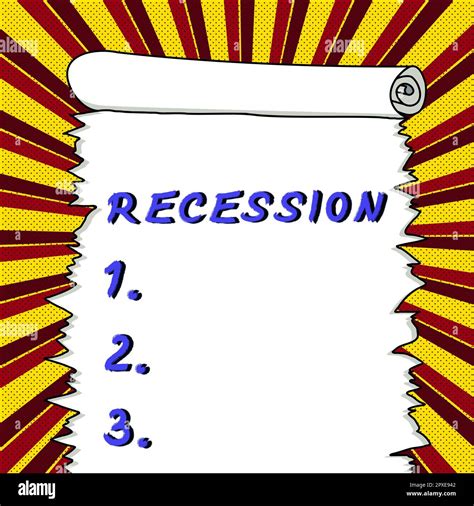 Handwriting Text Recession Word Written On The Process Of Progressive Decrease In Growing