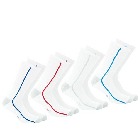 Lot De 4 Paires De Chaussettes De Sport Hautes Blanc En Coton Athéna