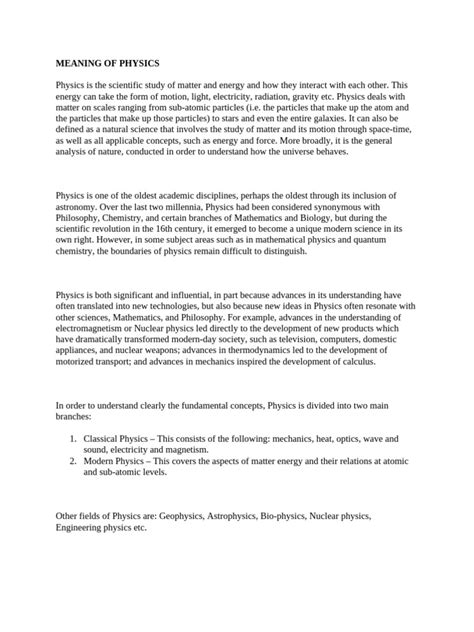 Meaning Of Physics Pdf
