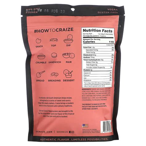 Craize Toasted Corn Cracker Guava 4 Oz 113 G
