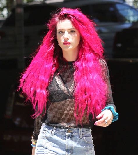 Bella Thorne Shows Neon Pink Hairdo Out In Hollywood 06 14 2017