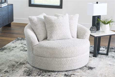 Ashley Cuddle Plush Polyester Oversized Swivel Accent Chair