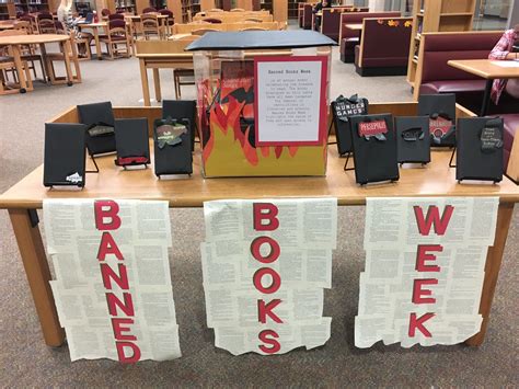 Banned Books Week Display With Plexiglas Centerpiece