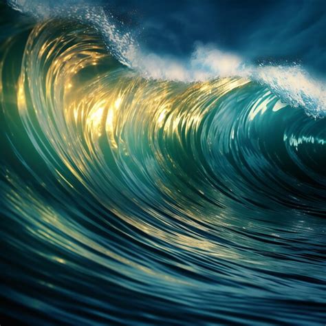 Premium Ai Image Surfing Wave In The Ocean At Night