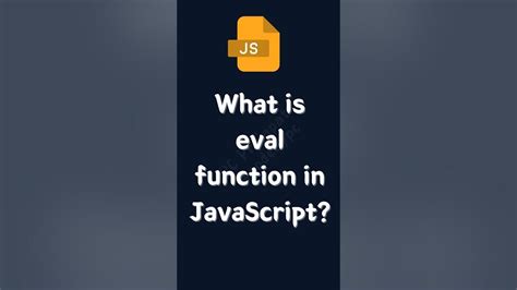 Eval Function In Javascript Coding Shorts Youtube
