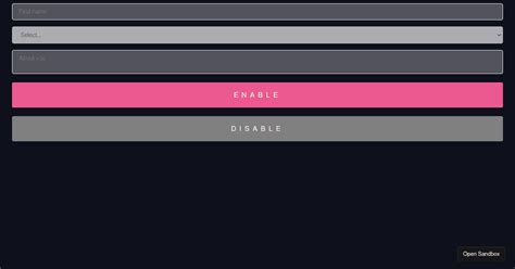 react hook form with disabling capability codesandbox