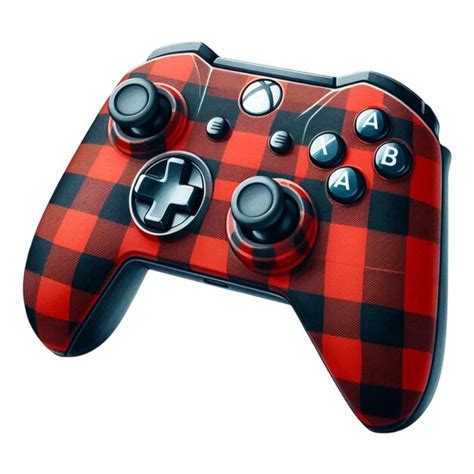Buffalo Plaid Gaming Controller Premium Ai Generated Image