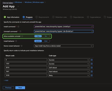 How To Activate The Uninstallation Feature In The Company Portal