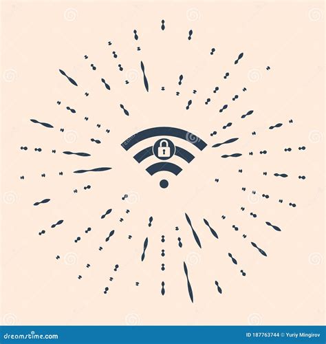 Black Wifi Locked Sign Icon Isolated On Beige Background Password Wi Fi Symbol Wireless