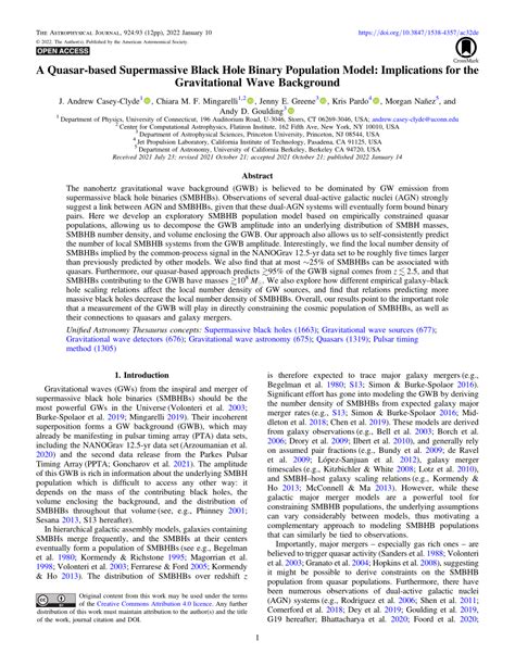 Pdf A Quasar Based Supermassive Black Hole Binary Population Model Implications For The