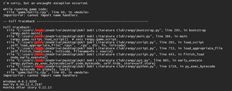 Bug Cannot Import Name Handlers · Issue 9880 · Monika After Storymonikamoddev · Github