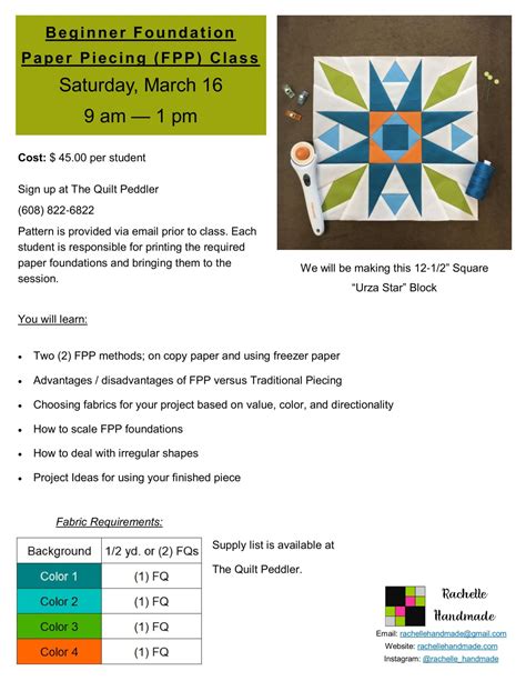 Beginner Foundation Paper Piecing