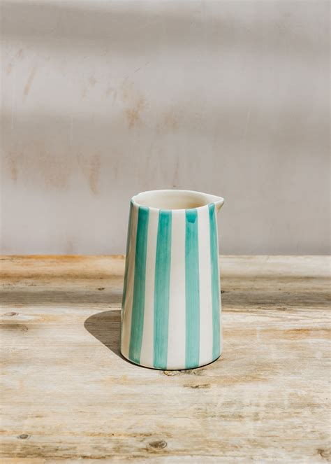 Candy Stripe Creamer In Mint Burford Garden Co