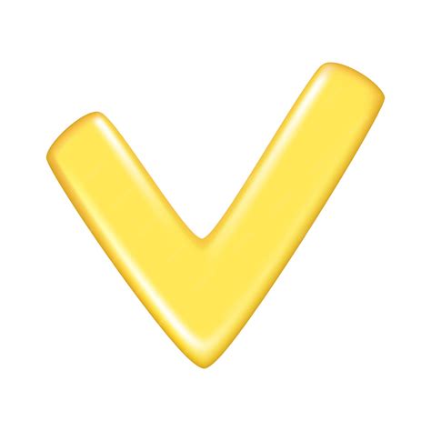 Premium Vector Realistic 3d Yellow Check Or Correct Sign Decorative