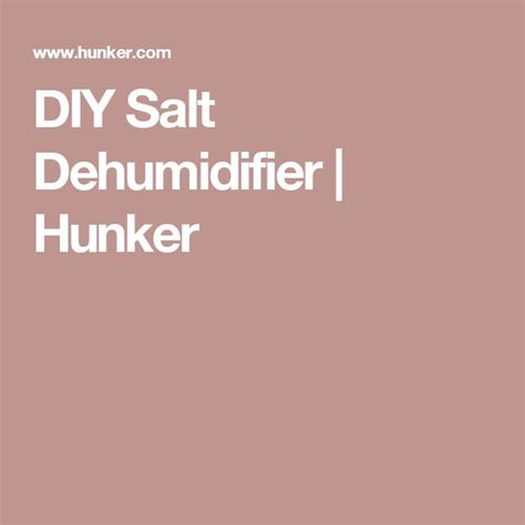 Diy Salt Dehumidifier Easy Home Maintenance Hack