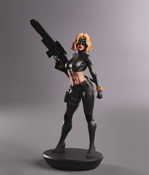 Assasin Agent Girl 3d Stl File 3d Digital Printing Movie Characters