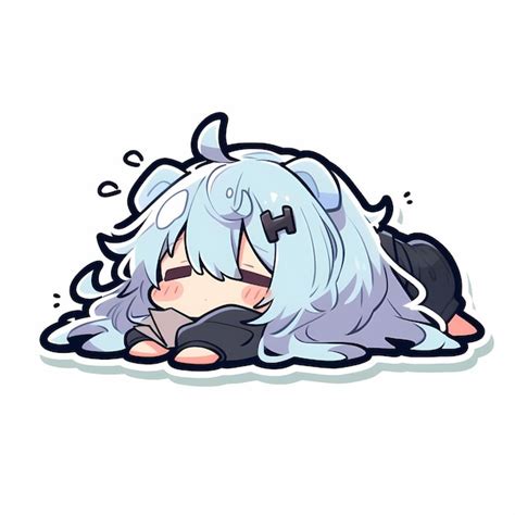 Premium Ai Image Minimal Japanese Kawaii Sleepy Lazy Girl Chibi Anime