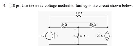Solved 10pt ﻿Use the node-voltage method to find v0 ﻿in the | Chegg.com