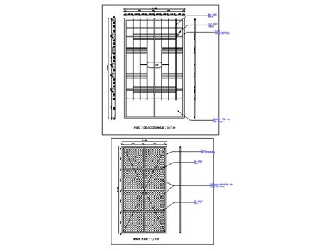 Metal Door In Autocad Download Cad Free 4353 Kb Bibliocad