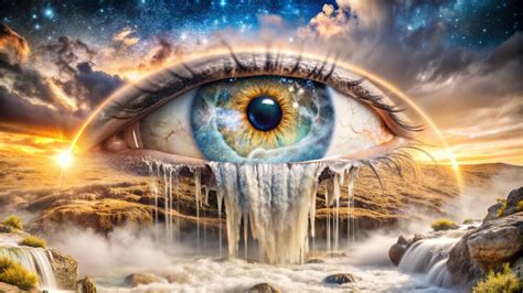Premium Photo Surreal Cosmic Eye Waterfall Tears Cry Water Surreal