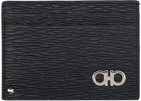 Ferragamo Black Gancini Card Holder Salvatore Ferragamo