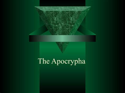 Apocrypha And Biblical Interpretation Ppt