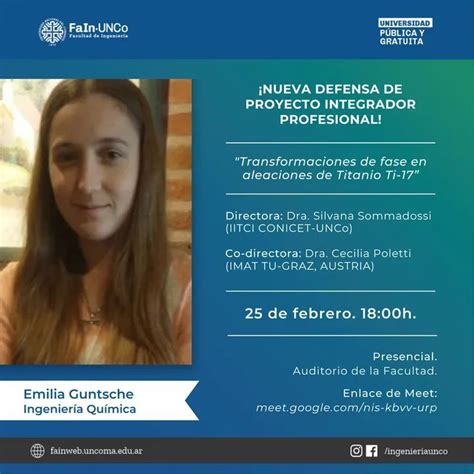 Cecilia Poletti On Linkedin Emilia Guntsche Got Her Chemical Engineer