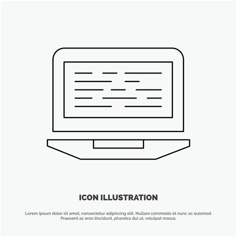Laptop Coding Code Screen Computer Line Icon Vector 19105647 Vector Art