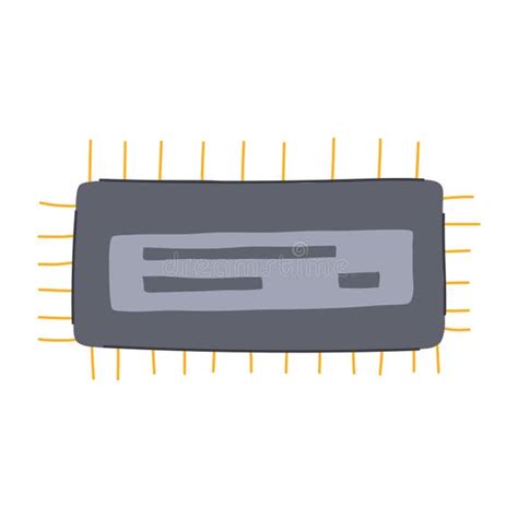 Device Microchip Cartoon Vector Illustration Stock Vector