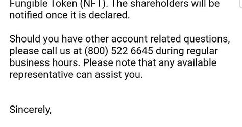 From Another Sub Nft Dividend Confirmation From Computershare