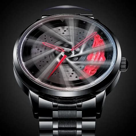 Black Red Sport Rim Watch With Stainless Steel Strap Buy Automatic