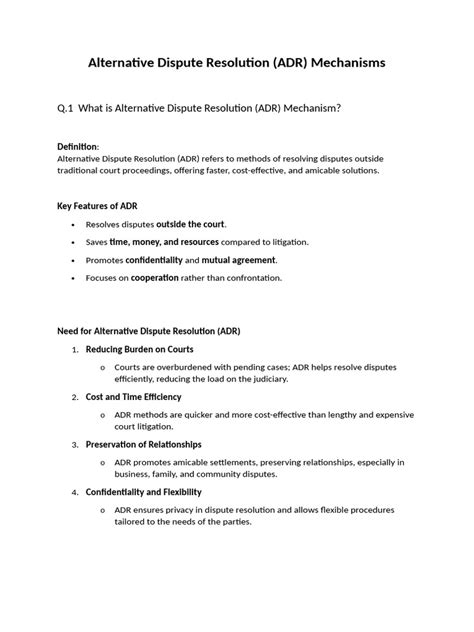 Understanding Alternative Dispute Resolution Pdf Alternative