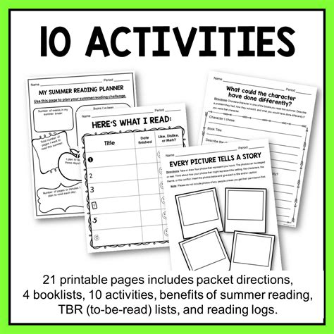 Summer Reading Packet Middle School Library Reading Activities For Any Book Made By Teachers