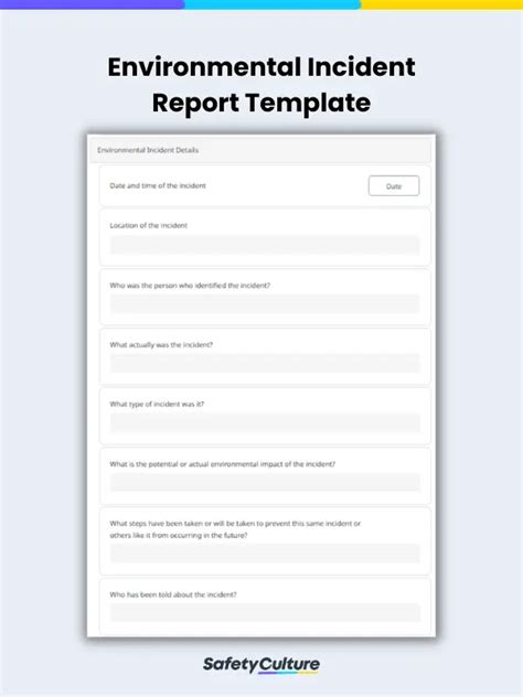 Environmental Incident Report Template Pdf Safetyculture