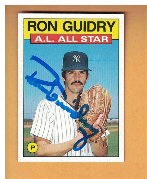 Ron Guidry Autographed 1986 Topps All Star Baseball Card Signed New