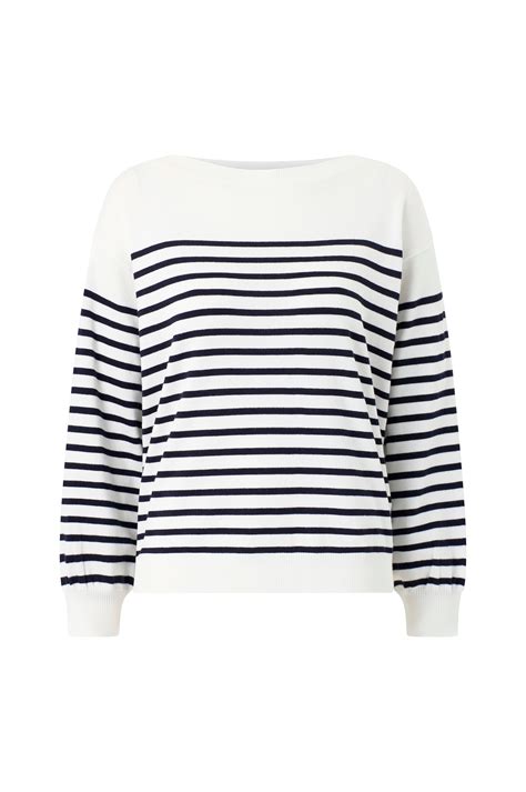 Ichi Genser Ihluls Boat Neck Ls Hvit Strikkede Gensere Ellosno