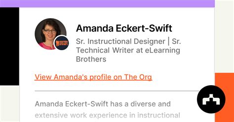 Amanda Eckert Swift Sr Instructional Designer Sr Technical Writer